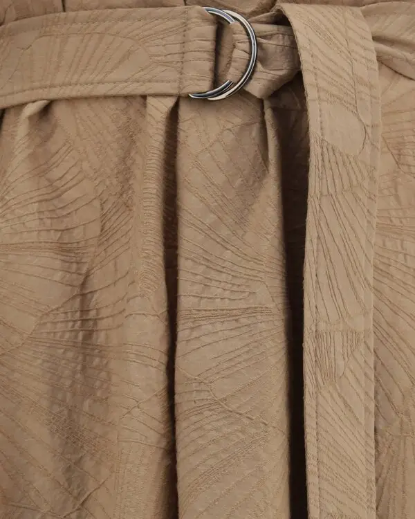 Brunello Cucinelli Midi Dress With Floral Motif - Beige