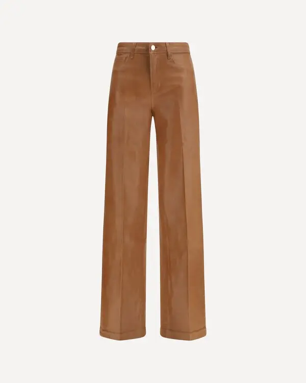 L'Agence Clayton Coated Wide Leg Jeans