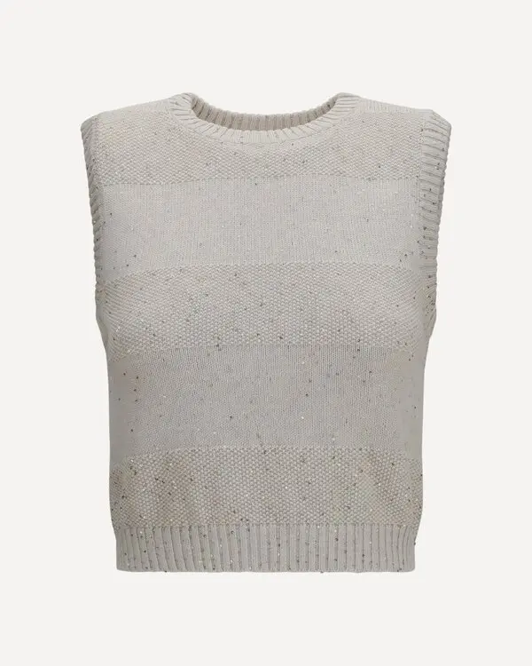 Brunello Cucinelli Knit And Sequined Vest