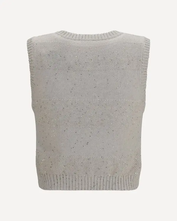 Brunello Cucinelli Knit And Sequined Vest
