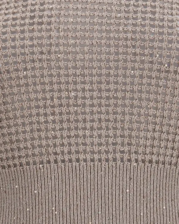 Brunello Cucinelli Perforated Sequin Tank Top