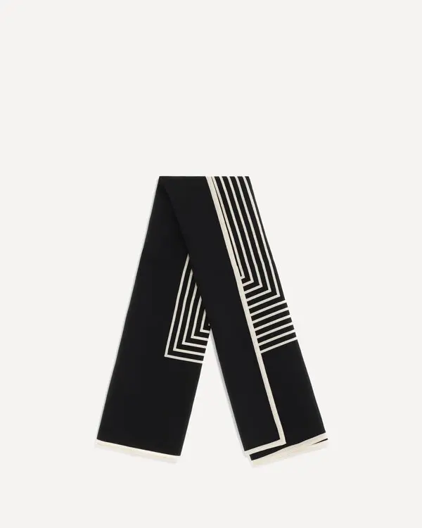 TOTEME Monogram Silk Scarf - Black