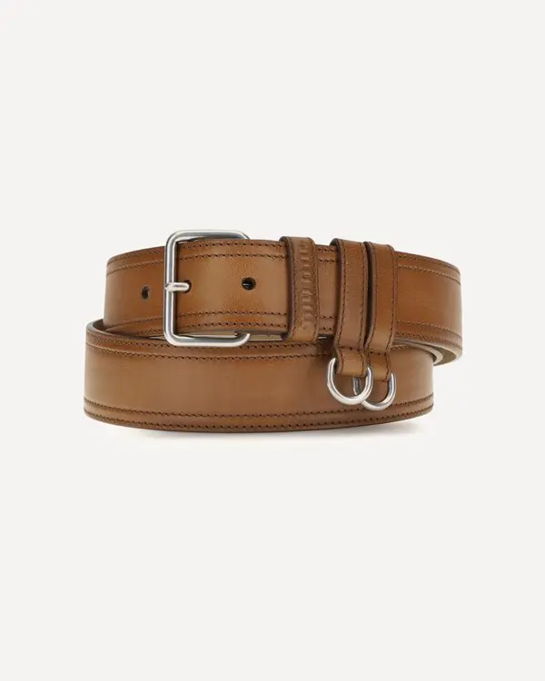 Miu Miu Leather Belt With Metal Buckle