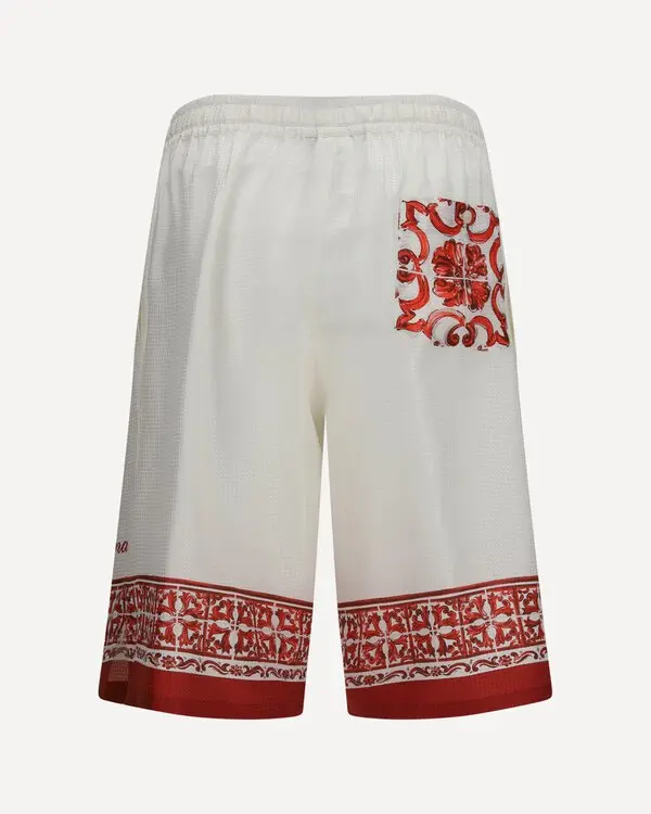 Dolce & Gabbana Maiolica Print Jacquard Twill Shorts