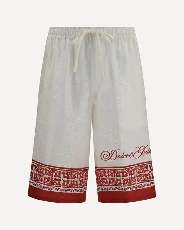 Dolce & Gabbana Maiolica Print Jacquard Twill Shorts