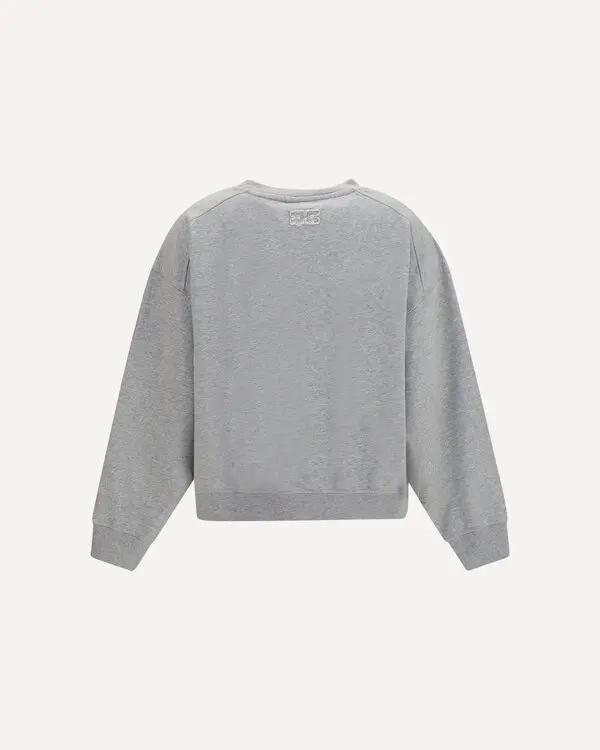 GANNI Crewneck Sweatshirt With Logo - Grey