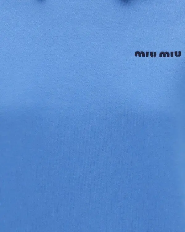Miu Miu Crewneck Sweatshirt With Embroidered Logo And Collar