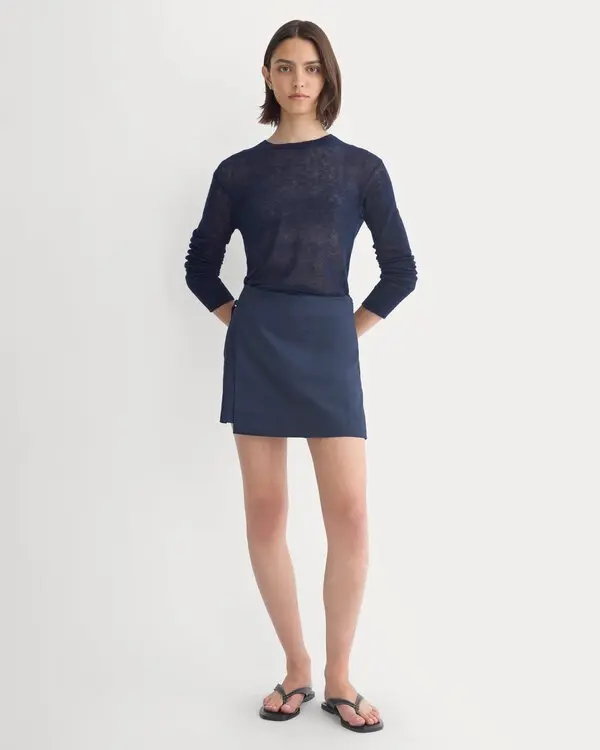 Everlane Tailored Drape Mini Skort - Navy