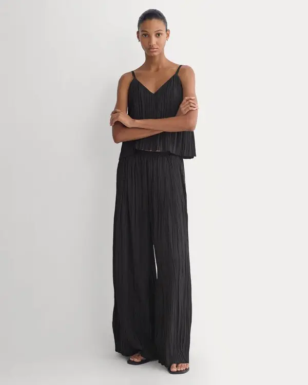 Everlane Crinkle Wide-leg Pants - Black