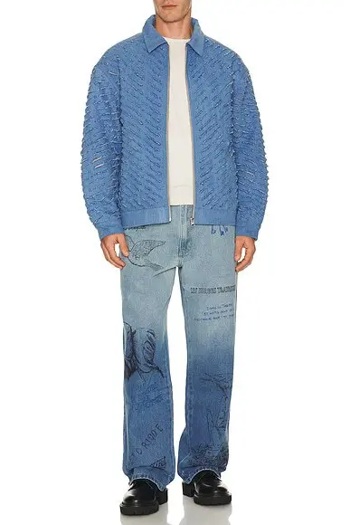 PAS UNE MARQUE Cut Through Denim Jacket