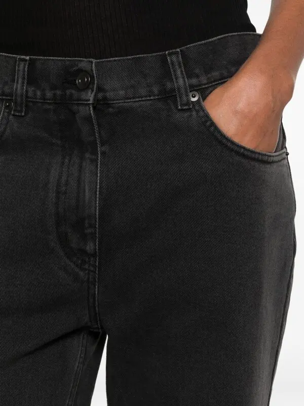 THE ROW Fargo Wash Straight Leg Jeans - Black