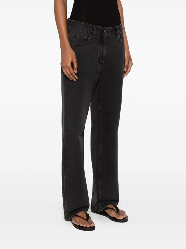 THE ROW Fargo Wash Straight Leg Jeans - Black