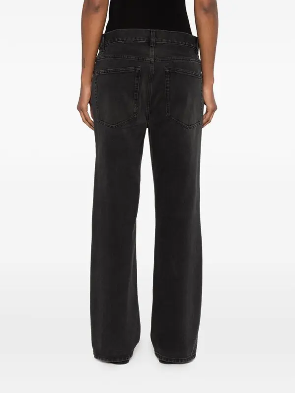 THE ROW Fargo Wash Straight Leg Jeans - Black
