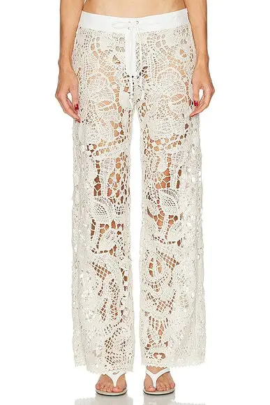 SIEDRES Leane Crochet Lace Wide-leg Pants