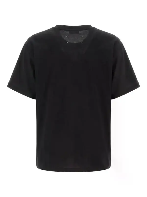 MAISON MARGIELA V-neck T-shirt With Floral Print