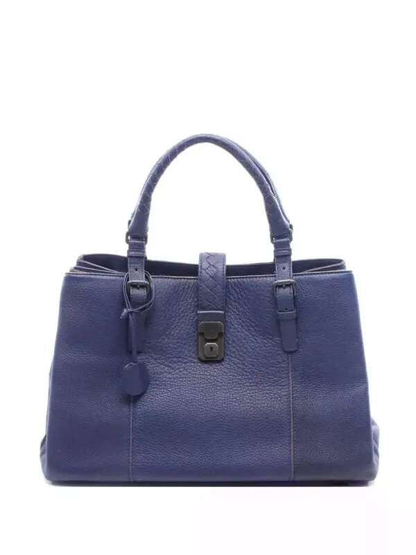 Bottega Veneta Cervo Roma Leather Tote Bag - Blue