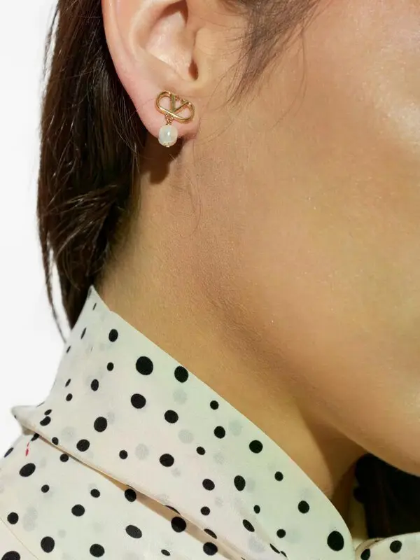 Valentino Garavani Vlogo Signature Pearl Pendant Earrings