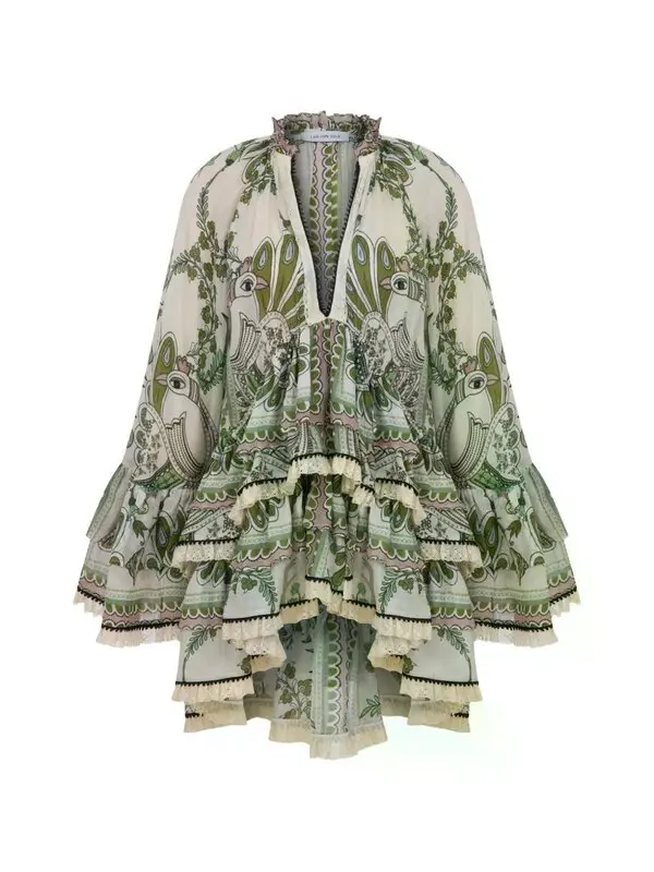 Lug Von Siga Farfalla Ruffled Mini Dress - Neutrals