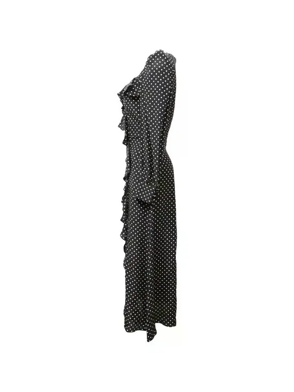 Alessandra Rich Polka-dot Ruffled Silk Dress