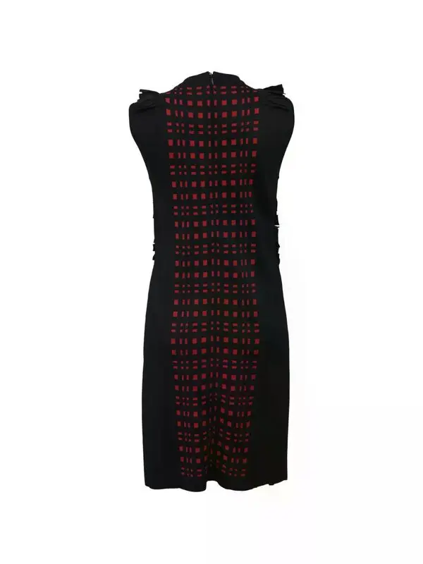 Fendi Checkered Ruffle Detail Dress