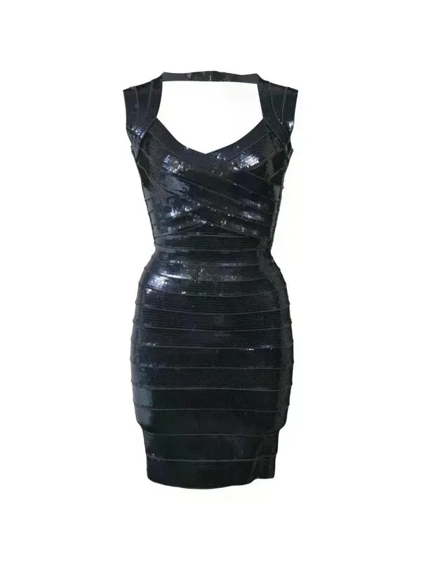 Herve Leger Sequined Bandage Dress - Blue