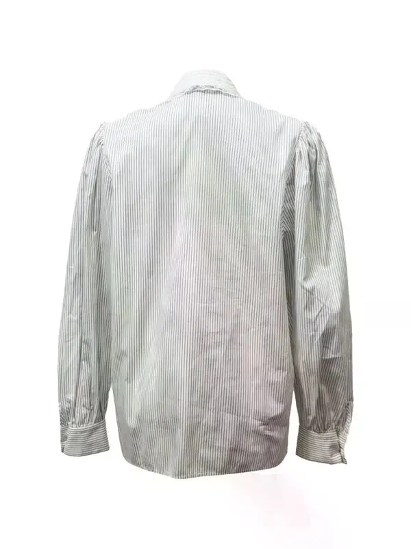 Alessandra Rich Striped Lace-trimmed Blouse