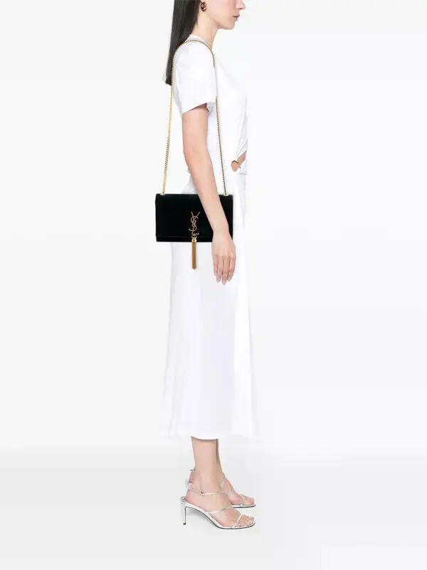Saint Laurent Medium Suede Monogram Kate Tassel Crossbody Bag