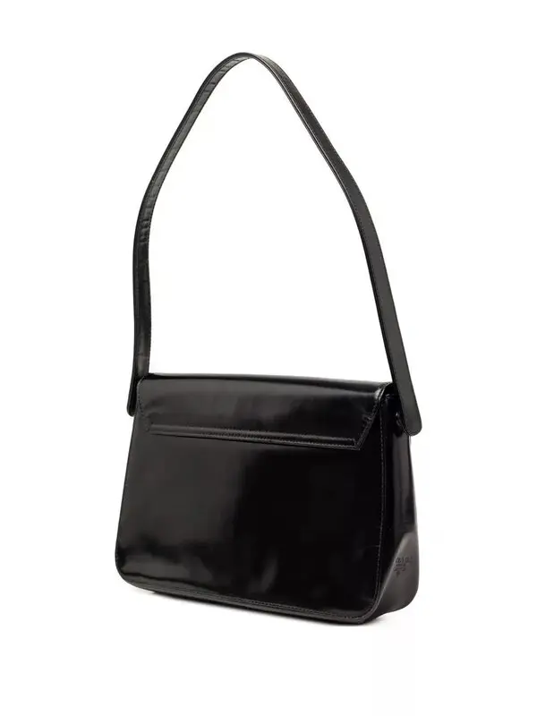 Prada Spazzolato Leather Flap Shoulder Bag