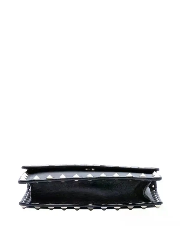 Valentino Garavani Rockstud Leather Clutch On Chain - Black
