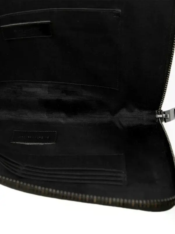 Saint Laurent Croc Embossed Leather Clutch Bag