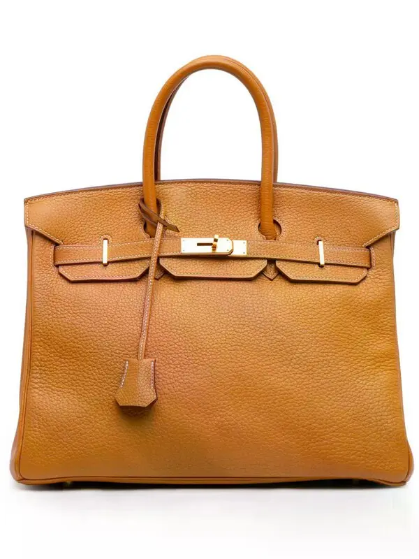 Hermès 1999 Togo Birkin Retourne 35 Handbag - Orange