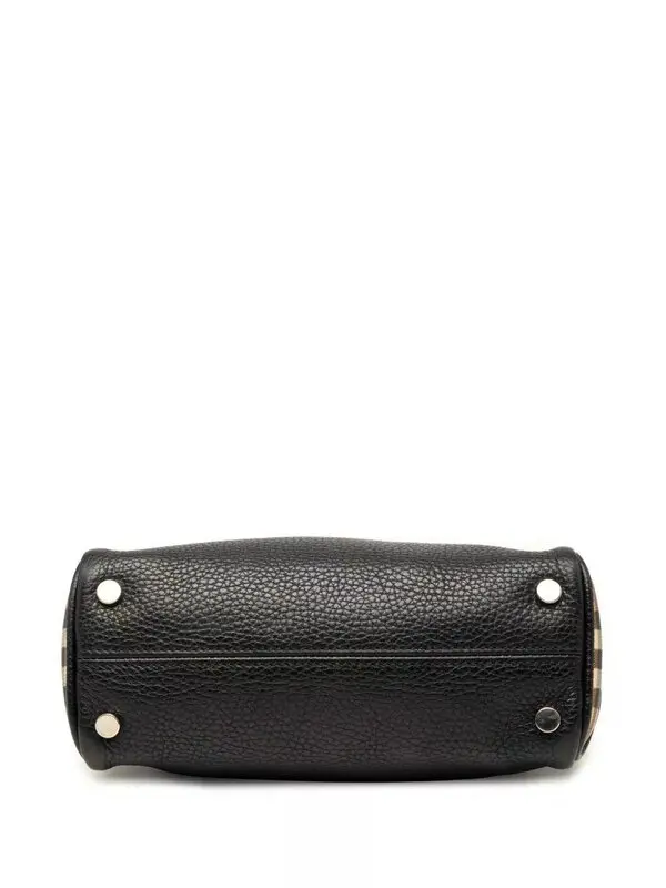 Burberry Grainy Calfskin Horn Toggle Tote Bag - Black