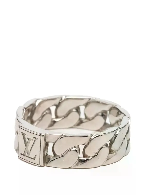 LOUIS VUITTON Brass Mosaic Chain Ring