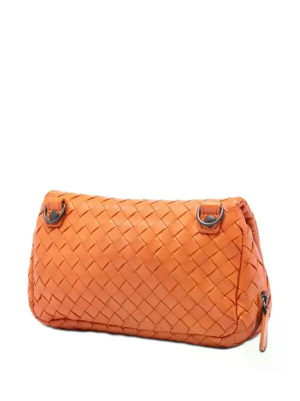 Bottega Veneta Mini Nappa Intrecciato Expandable Chain Flap Crossbody Bag - Orange