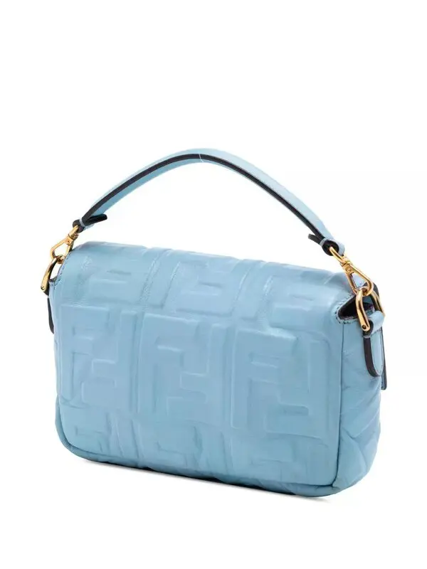 Fendi Mini Zucca Embossed Leather Baguette Satchel