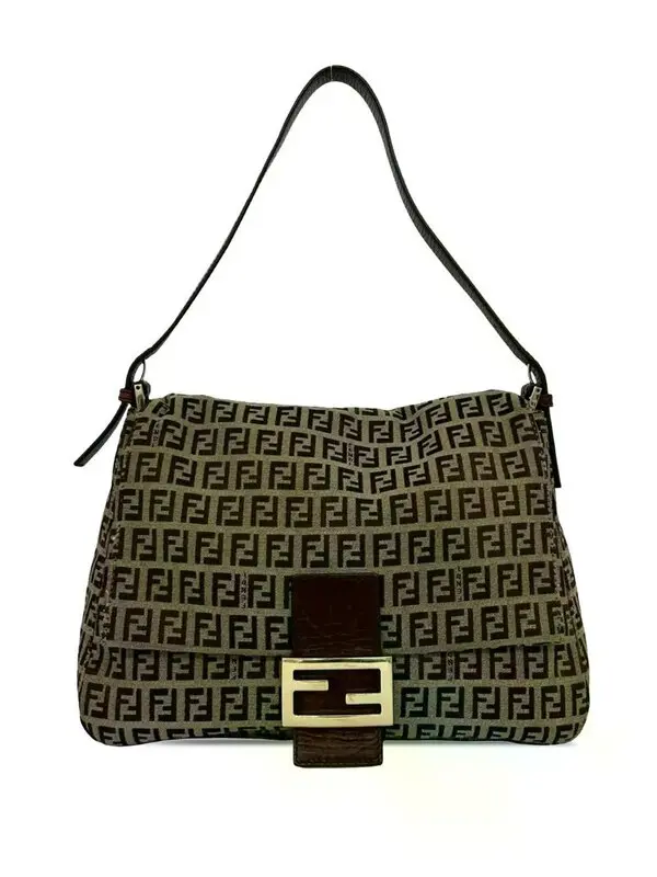 Fendi 2000-2010 Zucchino Canvas Mamma Forever Shoulder Bag - Brown