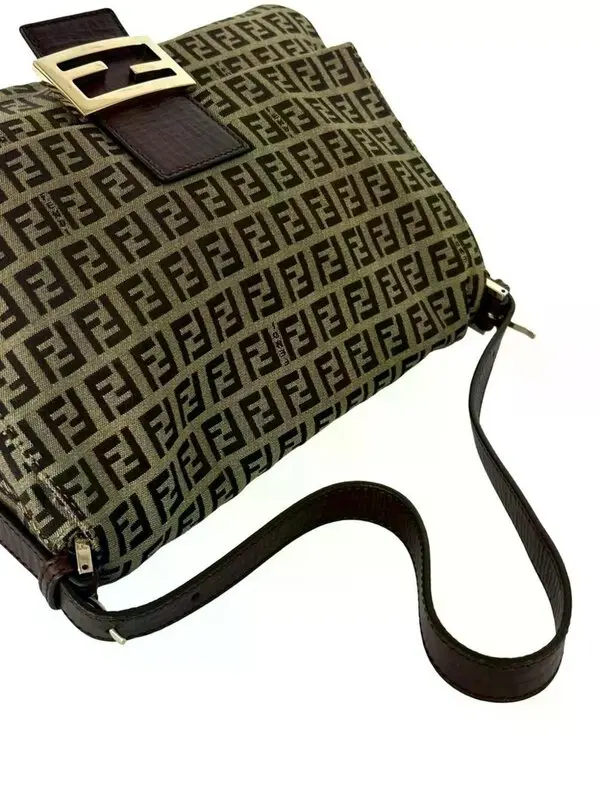 Fendi 2000-2010 Zucchino Canvas Mamma Forever Shoulder Bag - Brown