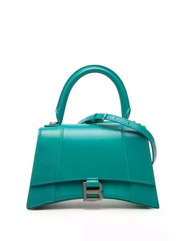 Balenciaga Small Shiny Box Calfskin Hourglass Top Handle Bag - Blue
