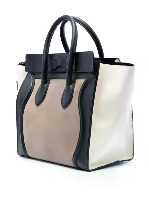 Celine Mini Tricolor Leather Luggage Tote Bag