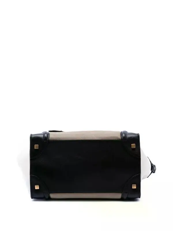 Celine Mini Tricolor Leather Luggage Tote Bag