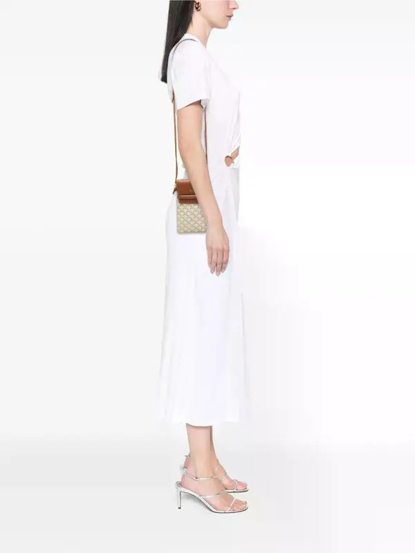 Celine 2022 Triomphe Coated Canvas Phone Pouch Flap Crossbody Bag