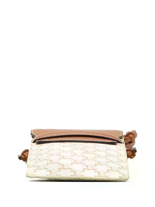 Celine 2022 Triomphe Coated Canvas Phone Pouch Flap Crossbody Bag