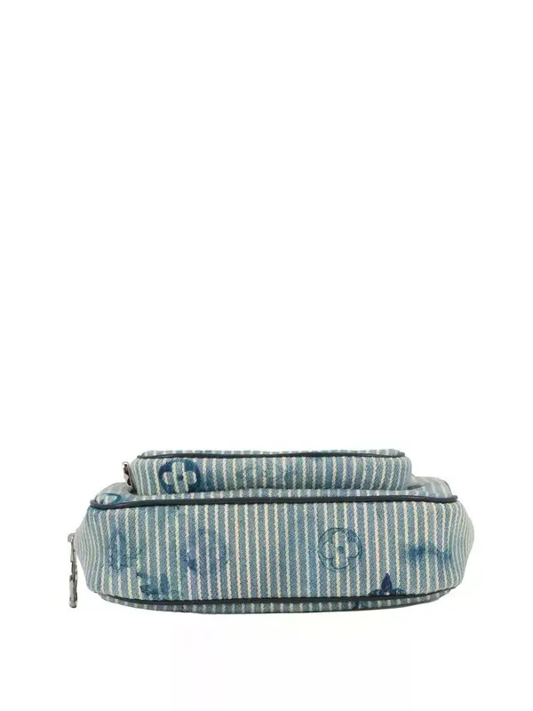 LOUIS VUITTON Monogram Denim Watercolor Hickory Stripes Pouch Crossbody Bag - Blue
