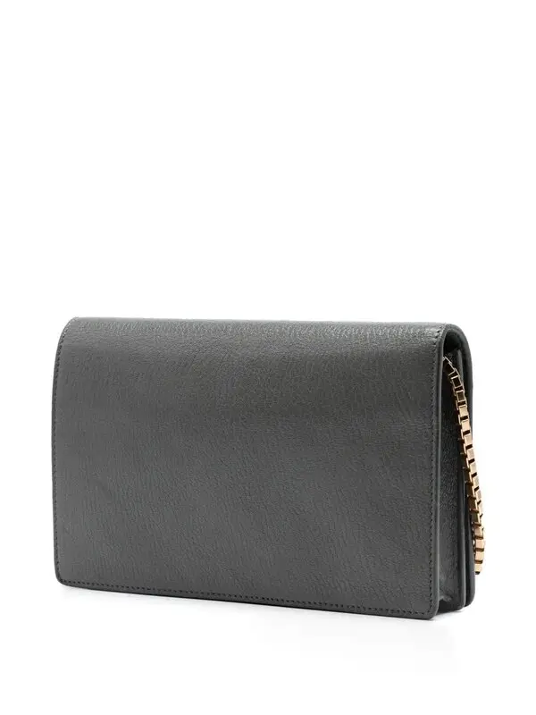 Balenciaga Chevre Metallic Edge Wallet On Chain Crossbody Bag - Grey