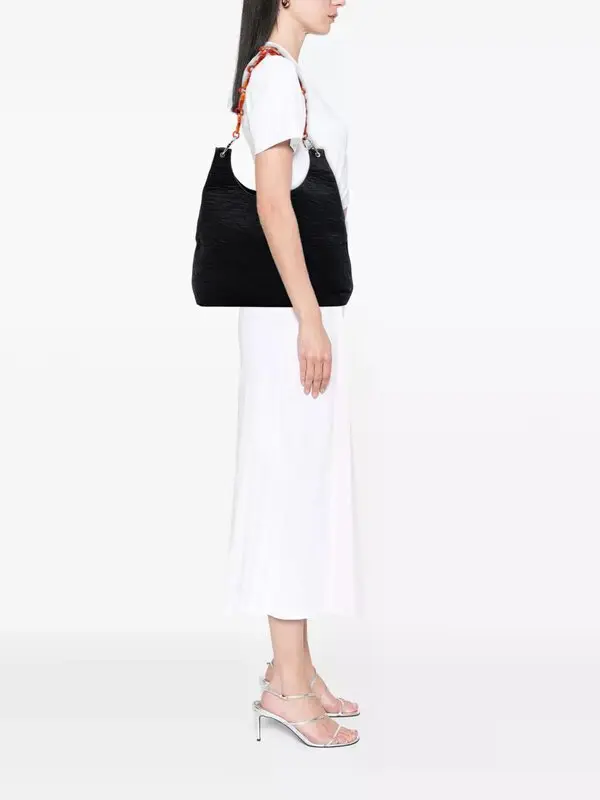 Dior 1997 Nylon Cannage Tortoise Shell Chain Tote Bag