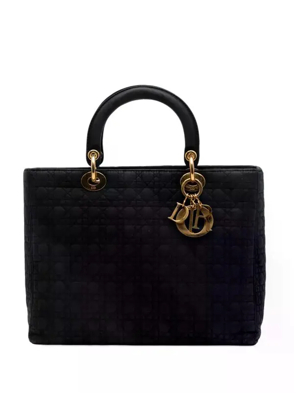 Dior Large Nylon Microcannage Lady Satchel - Black