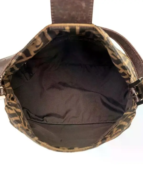 Fendi Zucca Canvas Double Flap Shoulder Bag