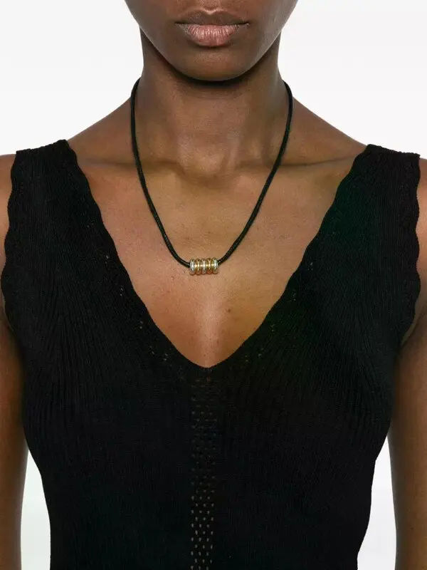 TWINSET Scalloped Edge V-neck Sleeveless Top