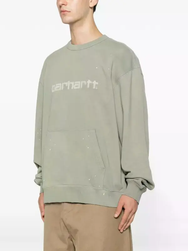 Carhartt Work In Progress Logo Paint-splatter Sweatshirt