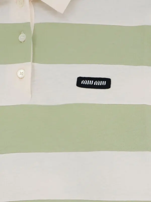 Miu Miu Cotton Polo Shirt With Striped Pattern